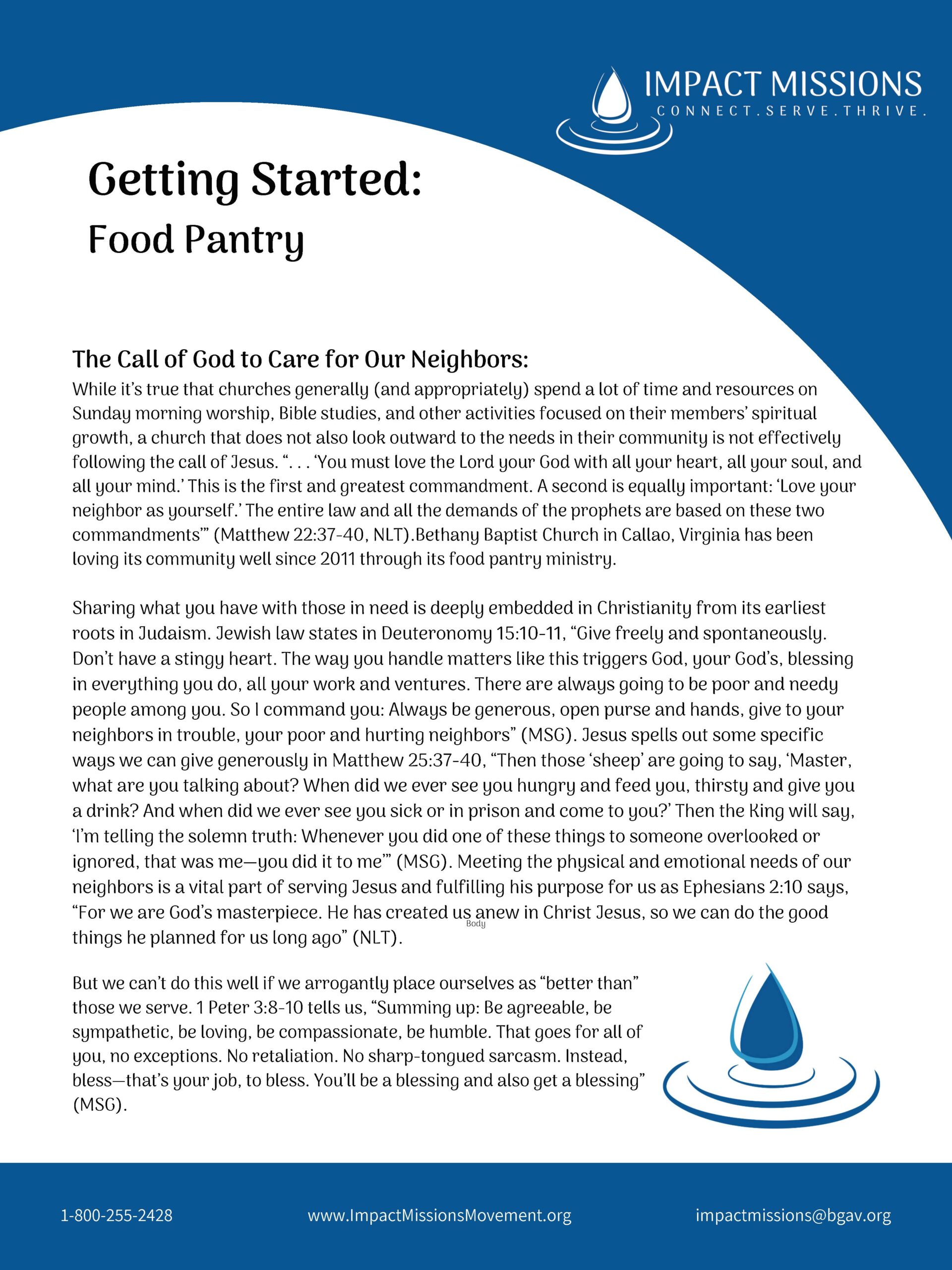 Getting Started: Food Pantry | Impact Missions